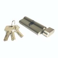 China 80mm Knob Cylinder Lock Custom Size Single Thumbturn Cylinder Silver for sale