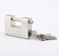 China 74mm 84mm 94mm High Security Padlock Matt Nickle Plated Rectangular Padlock for sale