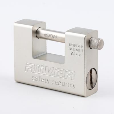 China 74mm 84mm 94mm High Security Padlock Matt Nickle Plated Rectangular Padlock for sale
