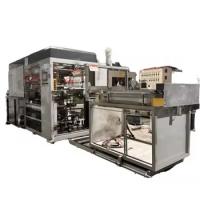 China Fully Automatic PP Plastic Container Tray Box Pressure Vacuum Forming Machine Max Forming Depth 180mm 380V for sale