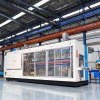 China Automatic Disposable Lunch Box Thermoforming Machine 710x520mm 380V for sale