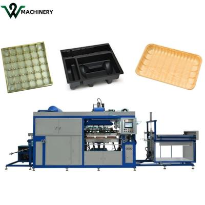 China Automatic Plastic Vacuum Forming Machine 1220mm Molding Length Coffee Cup Lid Making Machine for sale