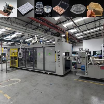 China Automatic Plastic Vacuum Forming Machine 750x600mm 120mm Forming Height 380V for sale