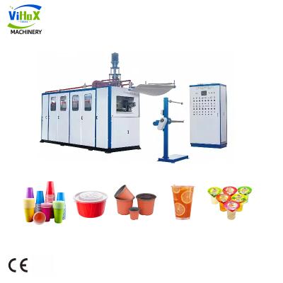 China Fully Automatic Plastic Thermoforming Machine 4100x1500x2200mm 60-70L/min Water Consumption for Disposable Cups for sale