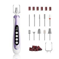 China Electric Manicure Pedicure Set 10 Level Speed Low Noise USB Charging LED Display Electric Nail Drill for sale