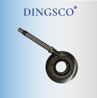 China Quasi-Hypoid Gear with Spiral Tooth Meshing for Robotic Joint Reducer Featuring DIN 6 Precision Class for sale