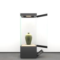 China Custom Museum Display Cabinet Frameless Glass Freestanding Display Cabinets for sale