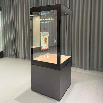 China Modern Museum Display Cabinet Custom OLCD Touchscreen Freestanding Display Cabinet for sale