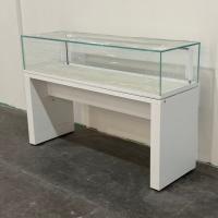 China Flip Top Opening Table Display Cabinet Custom Metal Tabletop Glass Display Case for sale