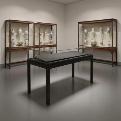 China Table Vitrine, Five-sided Transparency, Complete View, Gel Buffer, Textiles, Custom Table Glass Display Case for sale