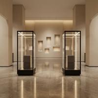 China Freestanding Display Cabinet Space-Saving Glass Display Case With Frame Glass For Private Collectors for sale