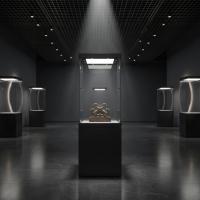 China Museum Grade Freestanding Display Cabinet Anti Theft Showcase For Museum Exhibition for sale