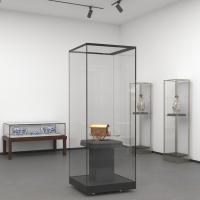 China Transparent Museum Style Display Case Full View For Antiques Porcelain Storage for sale