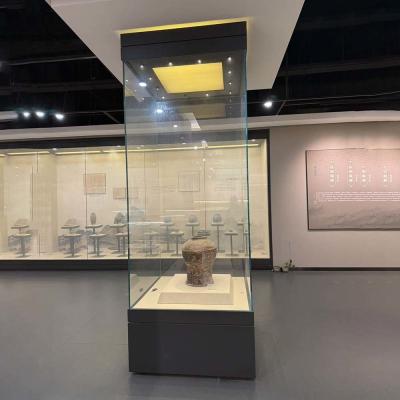 China Custom Full View Freestanding Display Cabinet Flexible Museum Equipment for sale