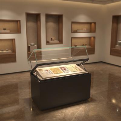 China Metal Glass Counter Display Case 360° View Museum Glass Display Cabinet for sale