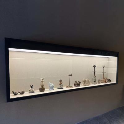 China Safety Niche Glass Cabinet With Space Saving Custom Wall Integrated Display Case for sale