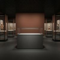 China Museum Display Case Design Counter Display Case With Remote Opening Capability for sale