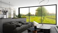 China Soundproof French Style Aluminium Windows Glass Replacement Horizontal Opening for sale