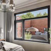 China Style French Bottom Hung Casement Windows Aluminium Windproof for sale