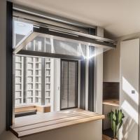 China Home Aluminium Sliding Folding Glass Balcony Window Outward Opening Anti Theft for sale