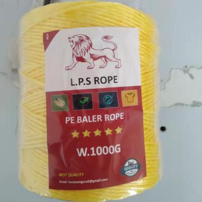 China 18KD Diameter 2mm Tanzania Polypropylene Baler Twine Yellow Color 4 Sizes for sale