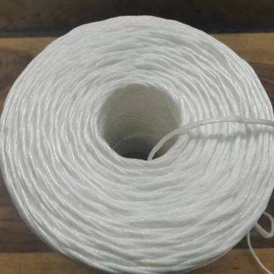 China 7.6g/m 9kg/roll  White Polypropylene Hay Grass Baler Twine High Tenacity for sale