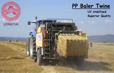 China UV Stabilized Square Or Round PP Baler Twine 130 Meter / 9kg Yellow Color for sale