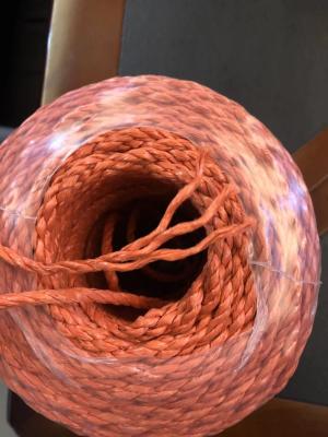 China 2 Strands Colorful PP Twine , NM4.6/2, NM4.8/2 High Tenacity Twisted PP Rope for sale