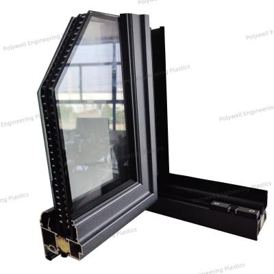 China PA66 GF25 Broken Bridge Aluminum System Door And Window Sound Heat Insulation Profile for sale