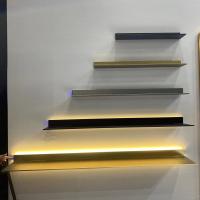 China Living Room Floating Shelves Wall Mounted Aluminum L Shape Led Shelf Display Storage Rack for sale
