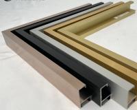 China 25mm Side Height Bend Mirror in Bright Gold Aluminum Alloy for Living/Bath Room Decor for sale