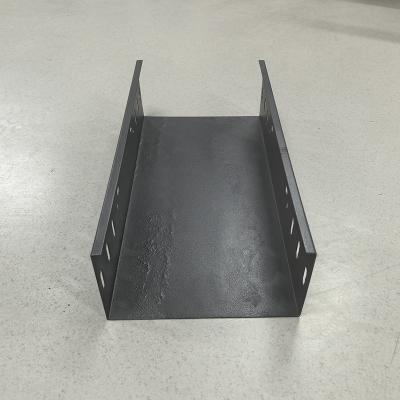 China 75mm Ventilated Cable Tray with 50mm x 25mm Slots, 3m Length Galvanized Steel Medium Duty Wall Mount System for sale
