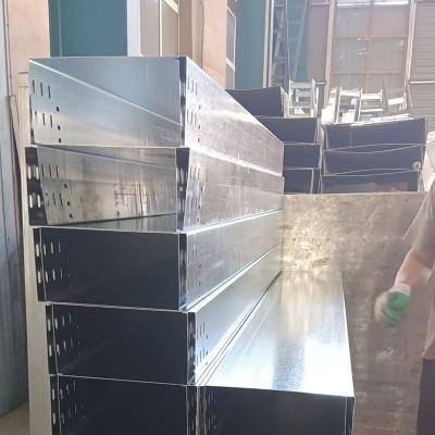 China Solid Bottom Hot Dipped Galvanized Slotted Cable Tray 300x150mm with 50mm Height and 3m Length for sale
