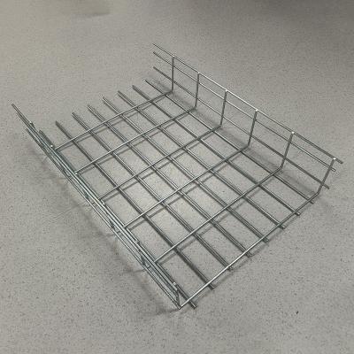 China 200mm Single Rail Cable Basket Tray 4-inch Depth 50 lbs/ft Load Capacity Galvanized Steel Network Cable Management for sale