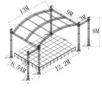 China 6 Pillars True Project Stage Lighting Truss 12x12x10 Adjustable Height Roofing with High Loading for sale