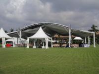 China 290*290MM /300*300MM Outside Aluminum Stage Truss System 12m Length Black Color 50*3mm Tube For Music Festival for sale