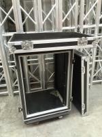 China 12U Rack Flight Case / 9mm Thickness Plywood Black Amp Flight Case for sale