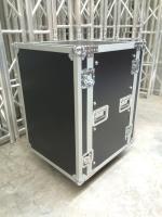 China 12U Rack Flight Case / 9mm Thickness Plywood Black Amp Flight Case for sale