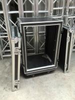 China 12U Rack Flight Case / 9mm Thickness Plywood Black Amp Flight Case for sale
