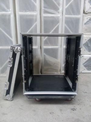 China Solid 9mm Thickness Plywood Black 10 Amplifier Rack Flight Case for sale
