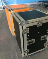 China Colorful 18U Standard Rack Flight Case With 2 Pcs Of Stand And Top Table for sale