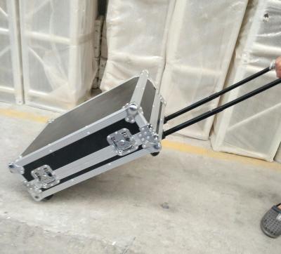 China Customized Aluminum Trolley Flight Case Plywood Road Case with Small Wheels for sale