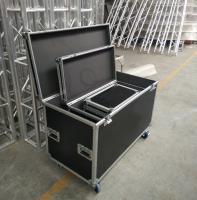 China Full Black Color 9mm Thinkness Plywood Customized Aluminum Tool Cases For Sound Console / Speaker Case for sale