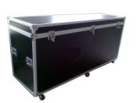 China 530 x 680 x 1100 mm Wooden / Plastic 24U Rack Flight Case With Black for sale