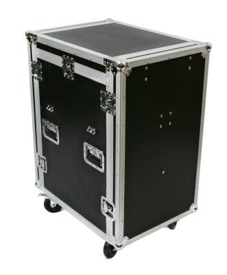 China 14U Aluminum Plywood DJ Mixer Rack Flight Case With Wheels for sale