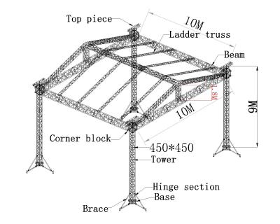 China 450x450mm aluminum truss system, aluminum spigot truss for outdoor show for sale