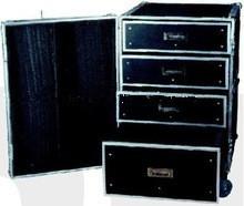 China Black 9mm Plywood / Rack Flight Case With Wheels For Audio And Keyboard for sale