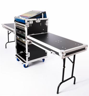 China 12U Black Anti-Shock Rack Aluminum Tool Cases Wheels For DJ for sale