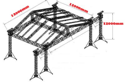 China 12*10*10M OEM High Loading Aluminum Stage Roofing Truss Systems With TUV and SGS for sale