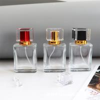 China Customized Empty Pump 30ml  Perfume Glass Spray Bottle Small With Luxurious Golden Lid for sale